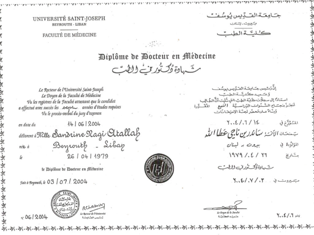 Dr. Sandrine Atallah, Hypnotherapy, Sexual Medicine, Lebanon