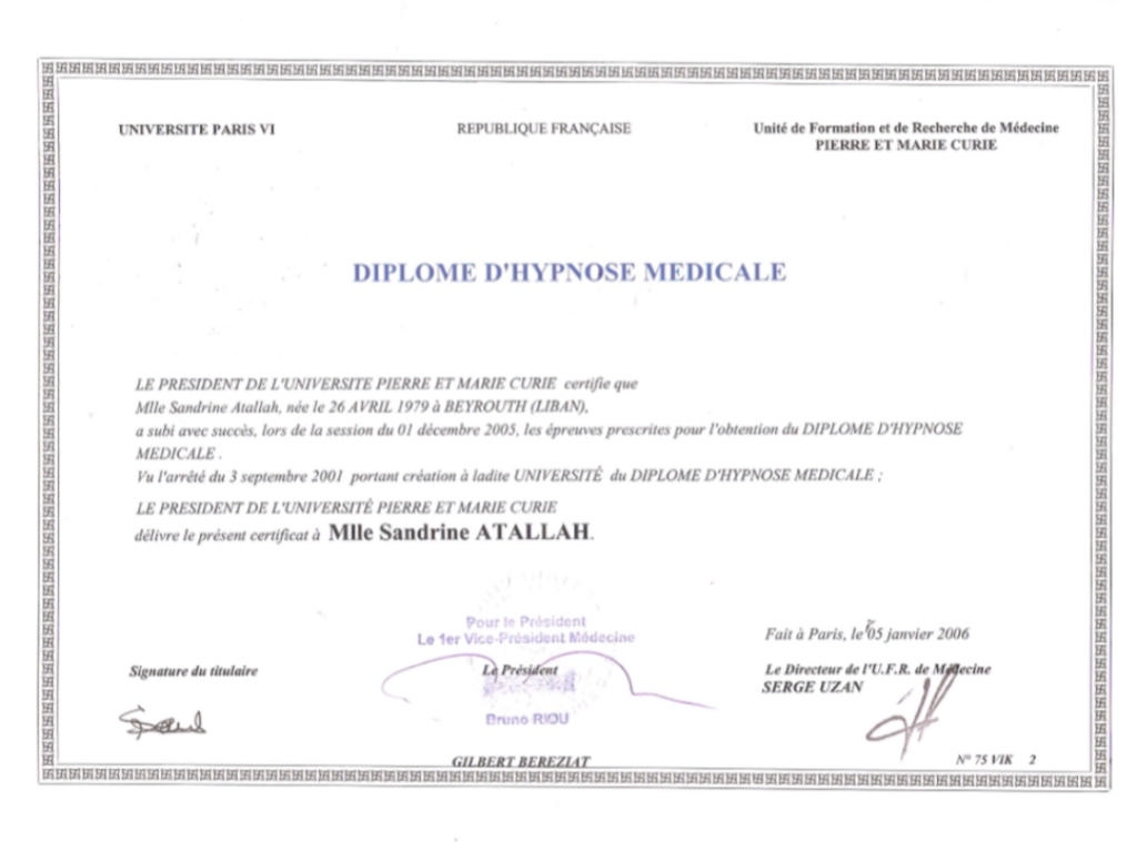 Dr. Sandrine Atallah, Hypnotherapy, Sexual Medicine, Lebanon
